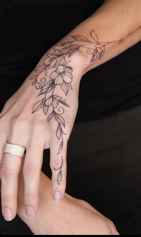 Flowers Tattoo Hand Women Hand Tattoos For Women Floral Simple Floral Hand Tattoo Tattoo