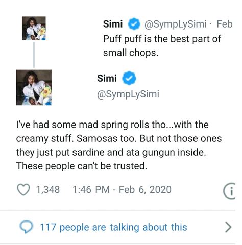 “puff Puff Is The Best Part Of Small Chops Singer Simi
