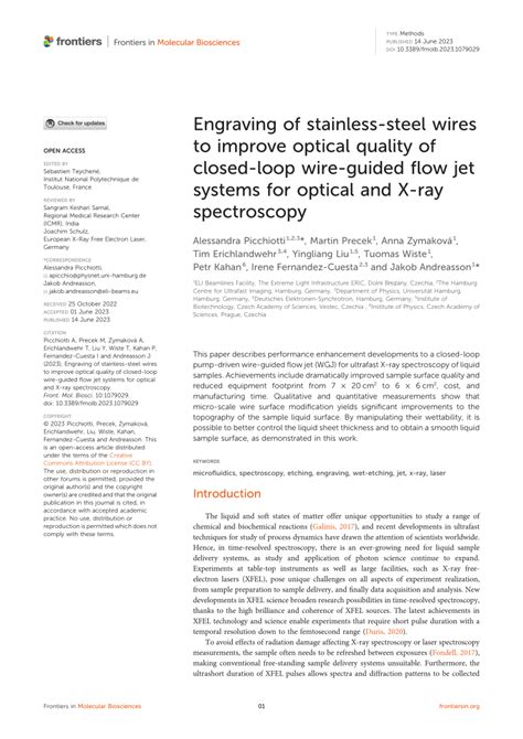 Pdf Engraving Of Stainless Steel Wires To Improve Optical Quality Of