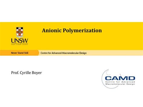 Anionic Polymerization 2024 Chemistry Course Pptx