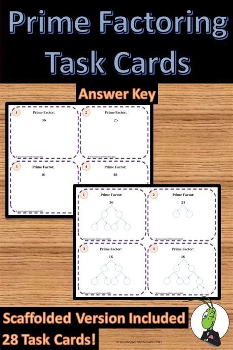 Prime Factoring Lcm Gcf And Divisibility Rules Task Cards Editable Task Cards Pre Algebra