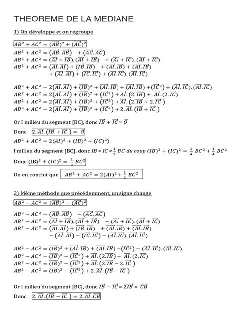Theoreme Mediane Pdf