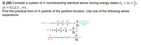 Solved Consider A System Of N Noninteracting Chegg