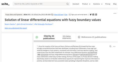 [citation Report] Solution Of Linear Differential Equations With Fuzzy Boundary Values