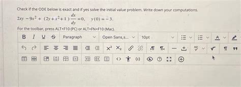 Solved Check If The ODE Below Is Exact And If Yes Solve The Chegg