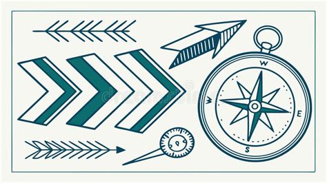 Compass And Arrows Direction Signs Navigation And Guidance Vector