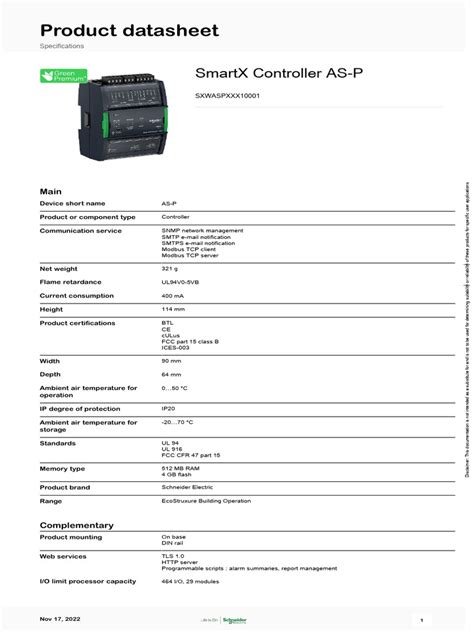 Smart Building Ecostruxure™ Building Operation Sxwaspxxx10001 Pdf