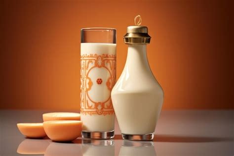 Premium Ai Image Vintage Milk Bottle And Glass