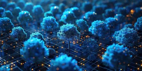 Isometric Digital Forest Algorithmic Trees Growing In A Software