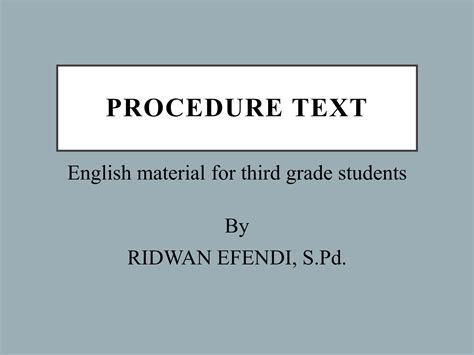 Procedure Text Ridwan Efendi Page 1 9 Flip Pdf Online Pubhtml5