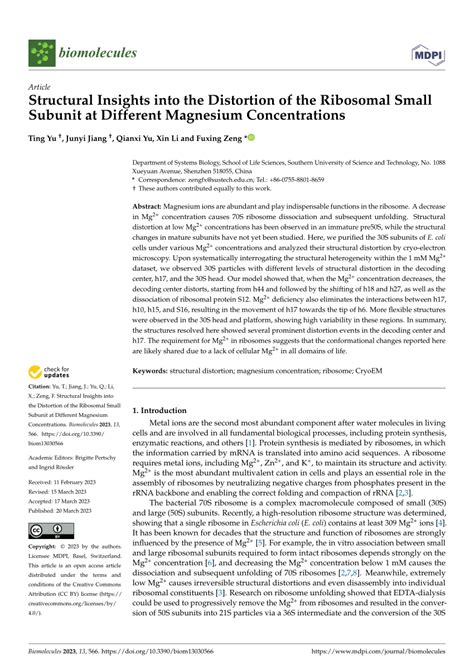pdf structural insights into the distortion of the ribosomal small