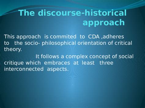 Ppt The Discourse Historical Approach