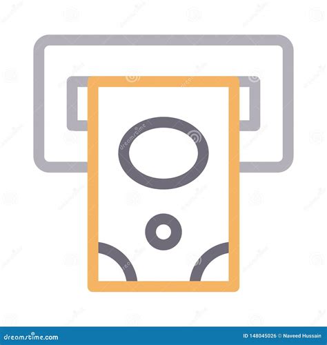 Withdraw Thin Color Line Vector Icon Stock Vector Illustration Of
