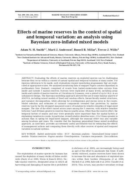 Pdf Effects Of Marine Reserves In The Context Of Spatial And Temporal