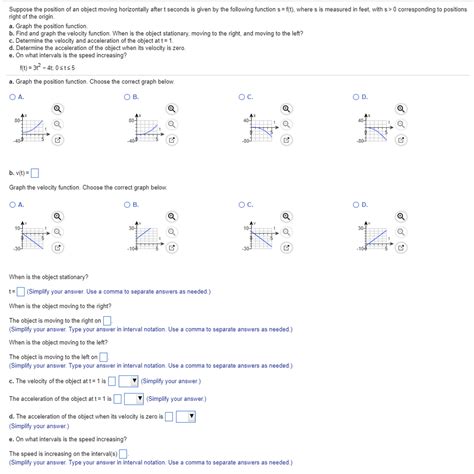 Solved Suppose The Position Of An Object Moving Horizontally