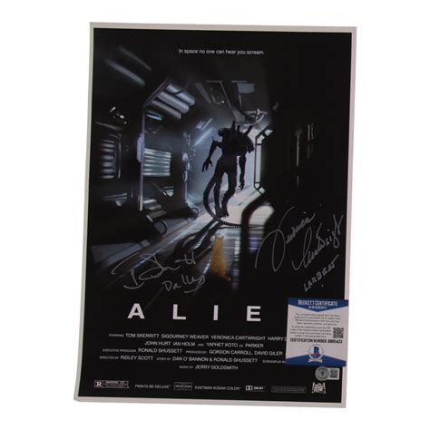 Veronica Cartwright And Tom Skerritt Signed Alien 11x17 Photo Beckett Pristine Auction