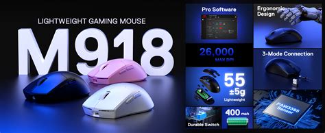 Redragon M918 Pro 3 Mode Wireless Gaming Mouse 55g