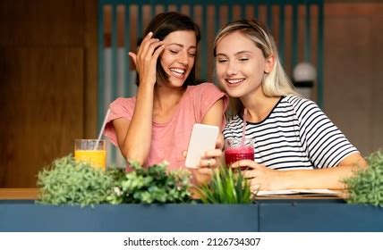 Portrait Two Beautiful Women Having Fun Stock Photo Shutterstock