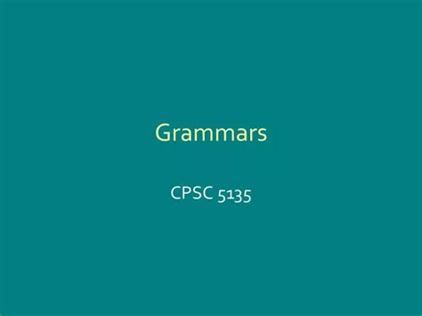 PPT Grammars PowerPoint Presentation Free Download ID 71247