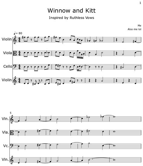 Winnow And Kitt Sheet Music For Violin Viola Cello