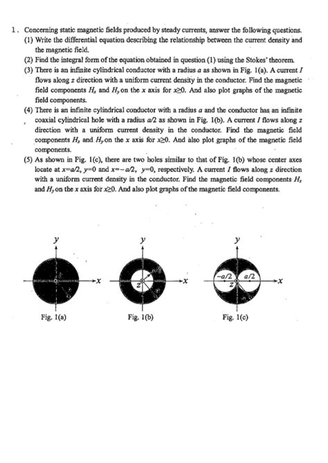 Solved Concerning Static Magnetic Fields Produced By Steady