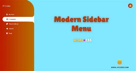 Modern Sidebar Menu In HTML And CSS