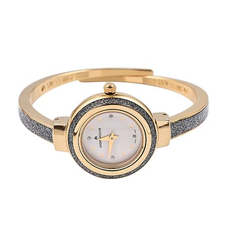 Andre Mouche Swiss Ronda Movement Aura Gold Silverpearl 18ct Gold