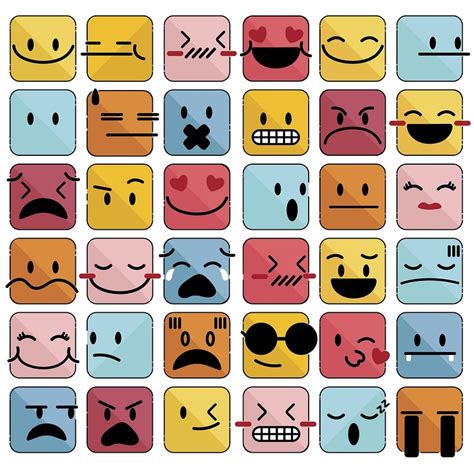 Emoji Emoticons Set Face Expression Premium Vector Rawpixel