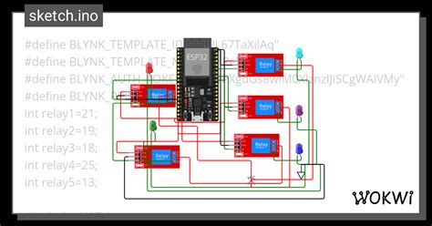 5 Relay With Smartconfig Wokwi Esp32 Stm32 Arduino Simulator