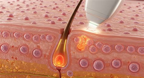 Microscopic View Of Laser Hair Removal Detailed Skin Cross Section