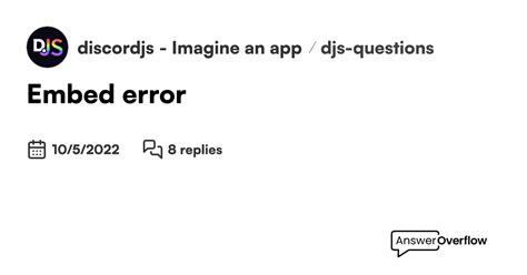 embed error discord js imagine an app