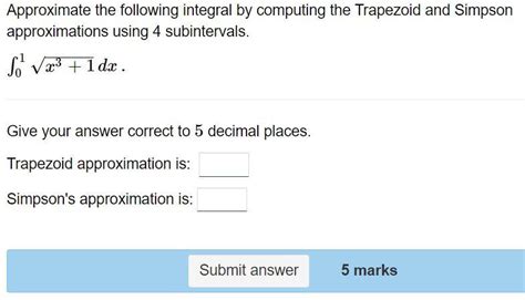 Solved Approximate The Following Integral By Computing The Chegg
