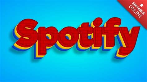 Spotify Red Bricks 3d Text Effect Generator