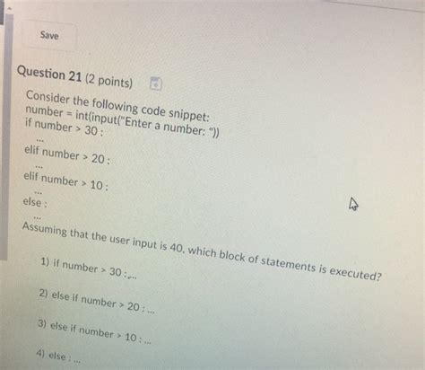 Solved Question Points Consider The Following Code Chegg