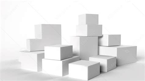 무료 흰색 빈 3d 상자 모형 Ppt 배경 Slidesdocs