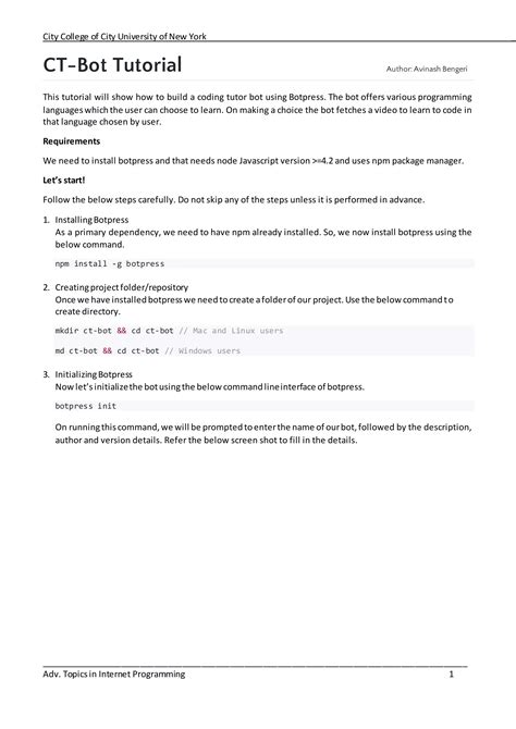 Ct Bot Tutorial Pdf