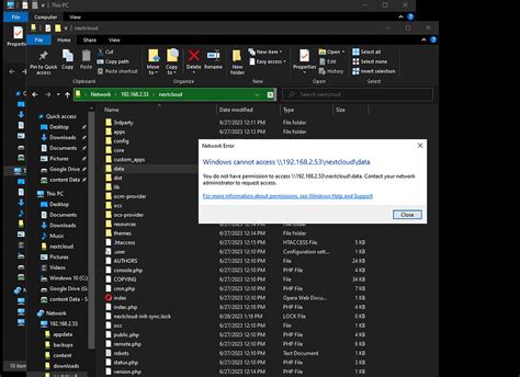 no permission for data folder on windows smb share unraid