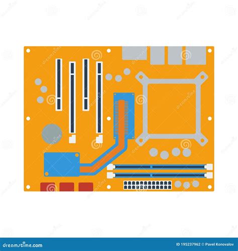 Motherboard Icon Stock Vector Illustration Of Desktop 195237962