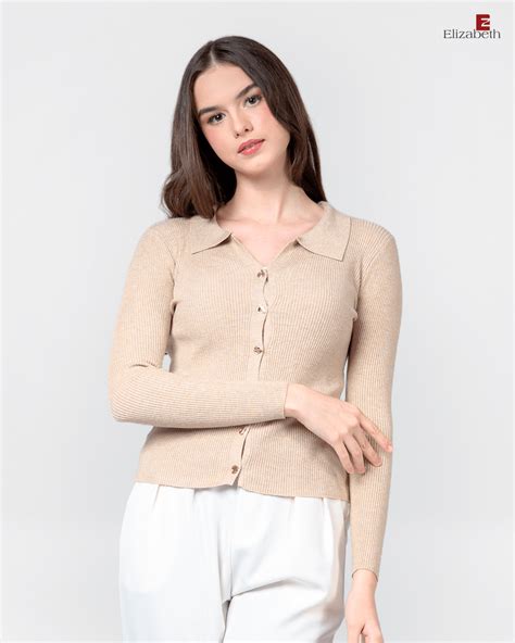 Elizabeth Clothing Blouse Wanita Rajut Kancing Depan 0559 2566 Elizabeth Bags