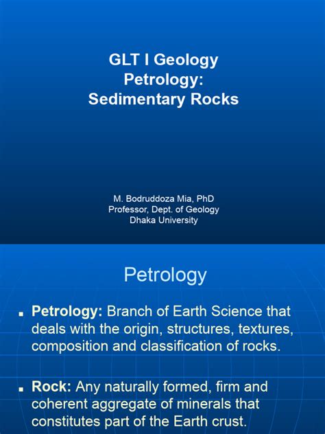 Lecture Sedimentary Rocks Mbm Pdf Sedimentary Rock Clastic Rock