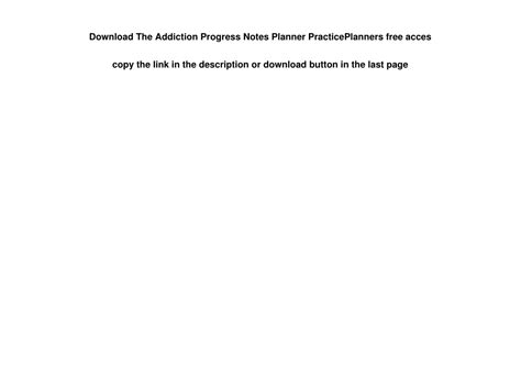 Ppt Download The Addiction Progress Notes Planner Practiceplanners