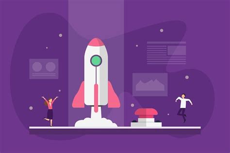 Premium Vector Creative Startup Rocket Launch