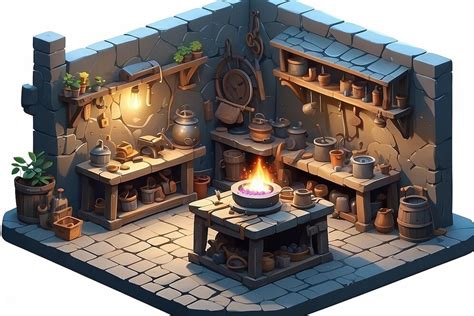 Premium Photo Very Detailed Tiny Cute Blacksmith