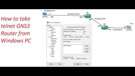 how to take telnet gns3 router from windows pc [english] youtube