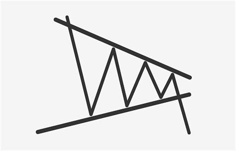 약세 수축 삼각형 벡터 평면 아이콘 패턴 그림 기술 노트북 분석 주식 및 암호 화폐 교환 그래프 외환 분석 및 거래 시장 차트