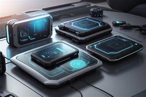 Premium Ai Image Design Electronic Device Mockups In A Futuristic Scifi Style For Techrelated