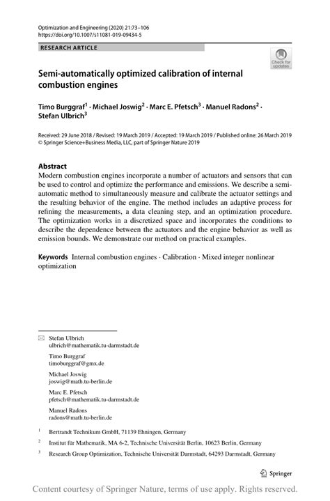 Semi Automatically Optimized Calibration Of Internal Combustion Engines
