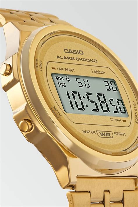 Casio, Унисекс дигитален часовник от неръждаема стомана, Златист - eMAG.bg