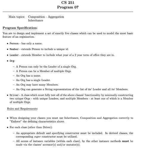 Solved CS Help Please Program Specification You Are To Chegg Com