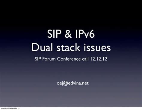 Sipforum Sip And Ipv6 Discussion Slides Pdf Internet Computing